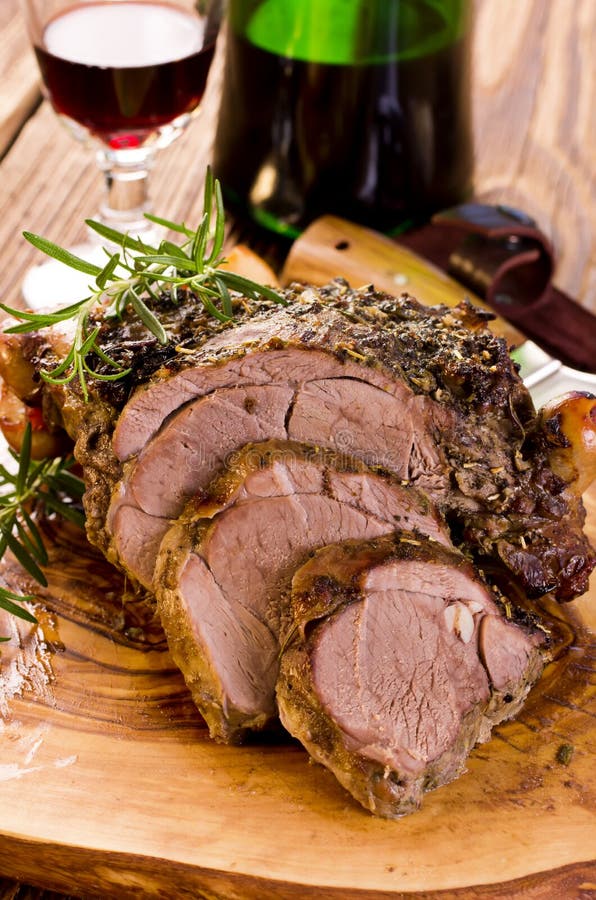 Lamb Roast stock image. Image of backed, meat, quince - 37643089