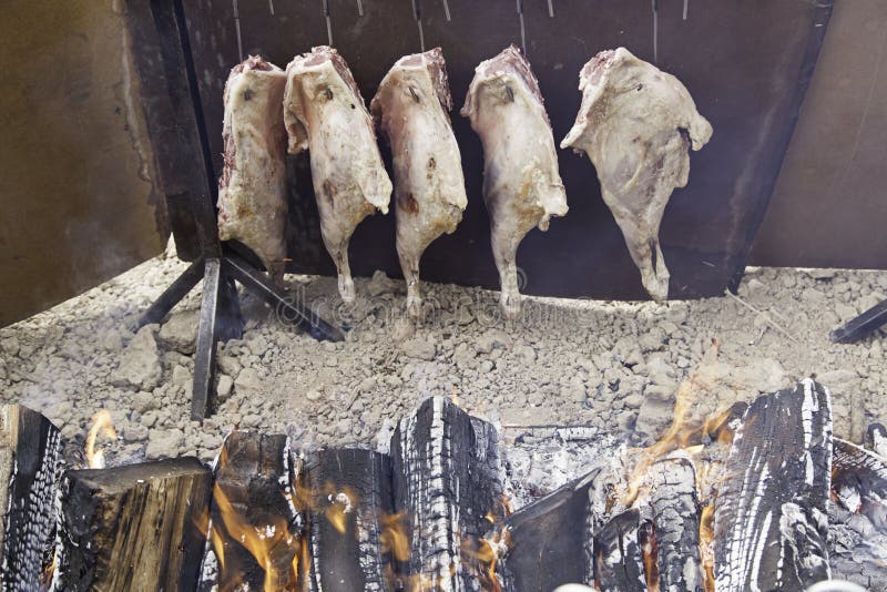 Lamb roasted on fire stock photo. Image of holiday, meal - 51281414