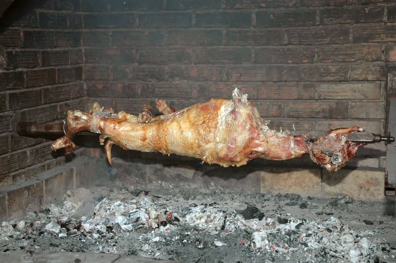 Lamb on the spit stock image. Image of spiess, goat, filled - 41220491
