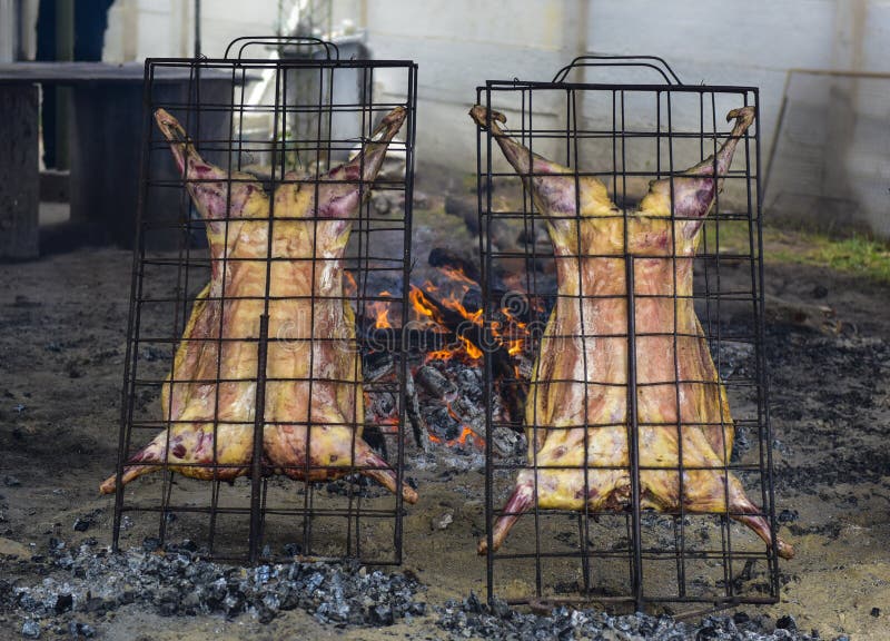 Lamb on the spit stock image. Image of pampa, grill - 158190941