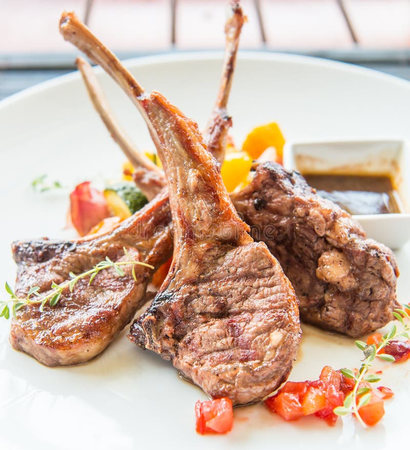 Lamb steak or lamb cutlets stock image. Image of gourmet - 46819065