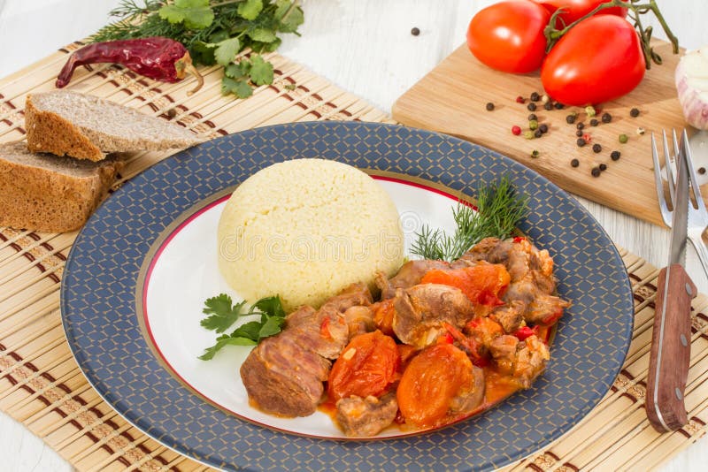 Lamb Stew in Arabic with Vegetables and Dried Apricots. Stock Photo ...