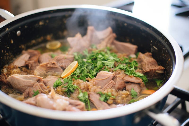 Lamb Tagine at the Beginning of the Stewing Process Stock Image - Image ...