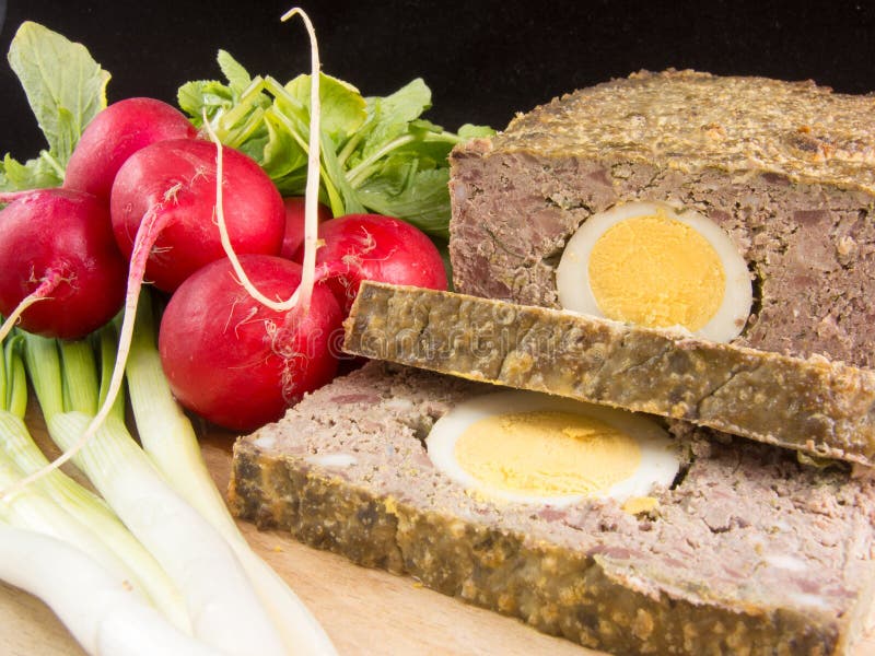 Lamb Tripe with Eggs Radishes and Green Onions Stock Photo - Image of ...