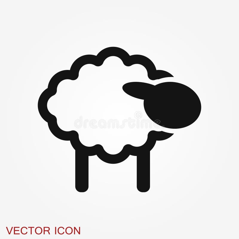 Lamb Vector Icon. Symbol of Sheep on a Background Stock Illustration ...