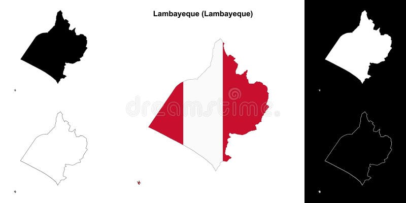 Lambayeque outline map stock vector. Illustration of area - 371583832