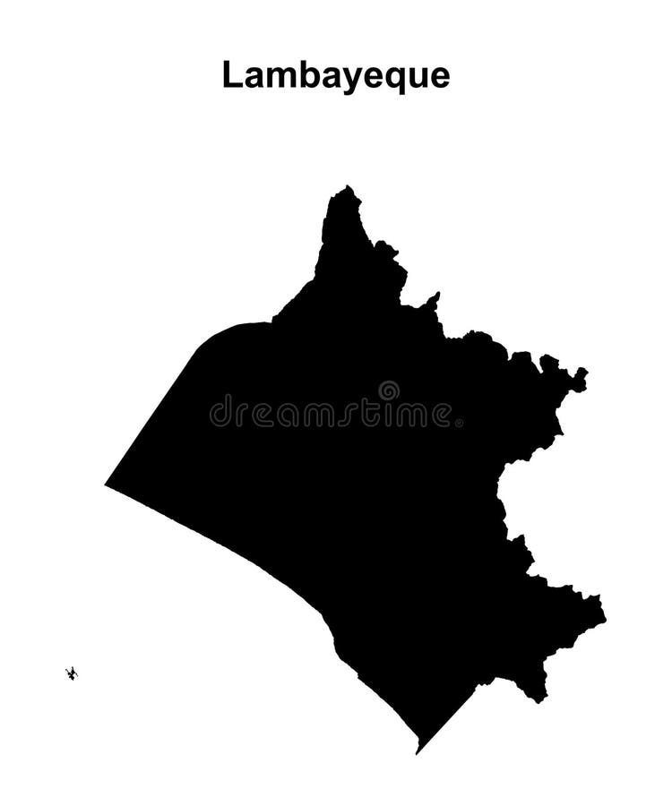 Lambayeque outline map stock vector. Illustration of cartography ...