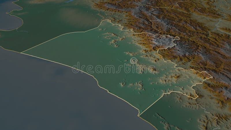 Lambayeque, Peru - Outlined. Relief Stock Illustration - Illustration ...