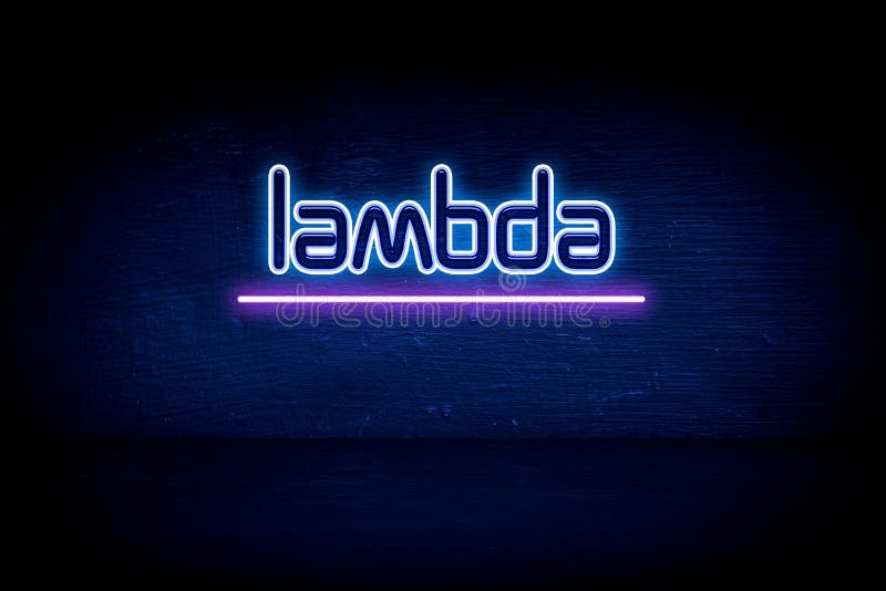 Lambda - Blue Neon Announcement Signboard Stock Illustration ...