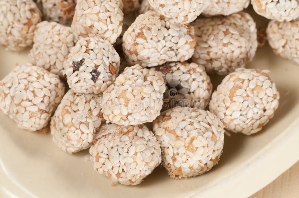 Lambert nut with sesame stock photo. Image of hazelnut - 63115856