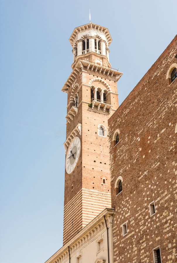 Lamberti Tower in Verona stock image. Image of lamberti - 56646765