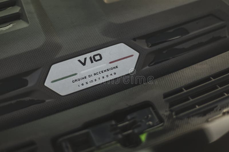 Lamborghini V10 Engine Badge Editorial Stock Photo - Image of detailed ...