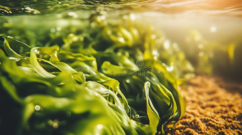 Laminaria Algae Growing Underwater on Sandy Bottom Stock Photo - Image of seabed, marine: 347630142