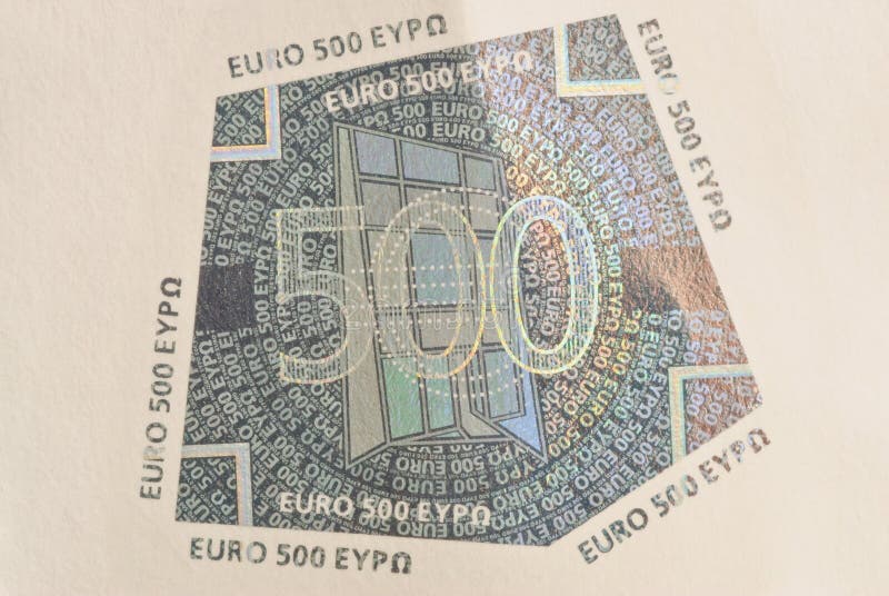 Hologram Protection on 50 Euro Banknote Stock Image - Image of europe ...
