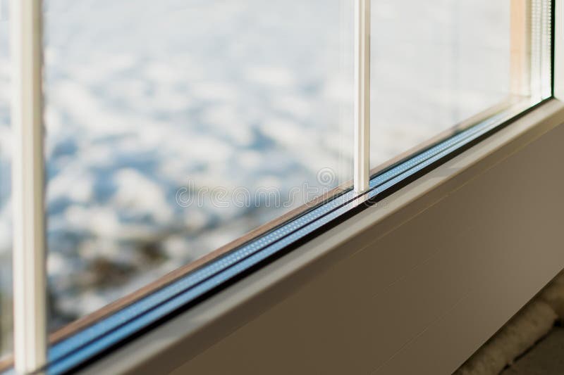 Laminated Plastic Window with White Partitions Inside the Double-glazed ...