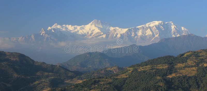 Lamjung Himal, Mountain of the Annapurna Range Stock Photo - Image of ...