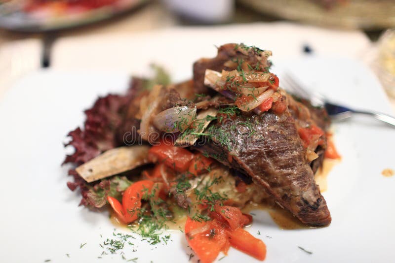 Lammrippen mit Gemüse stockbild. Bild von schweinefleisch - 29686247