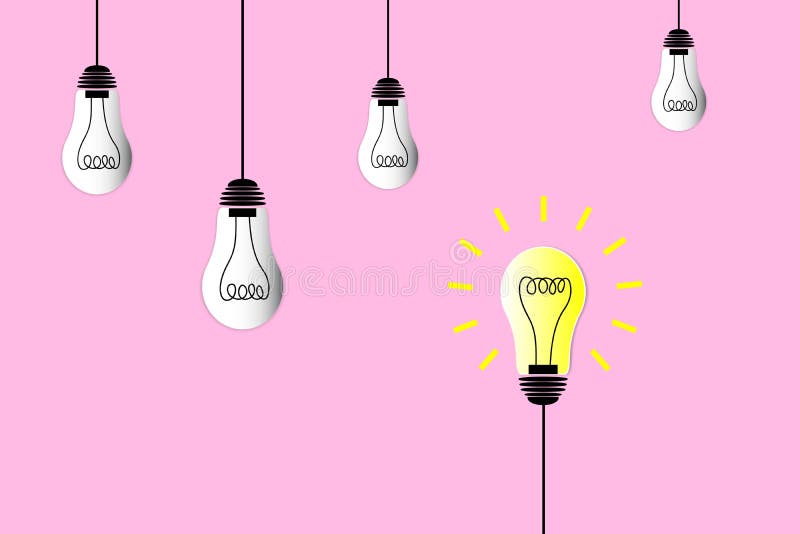 Thinking Lamp Yellow with Cartoon Character Shape Stock Vector ...