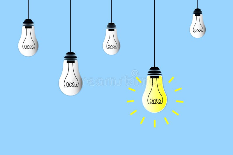 Thinking Lamp Yellow with Cartoon Character Shape Stock Vector ...