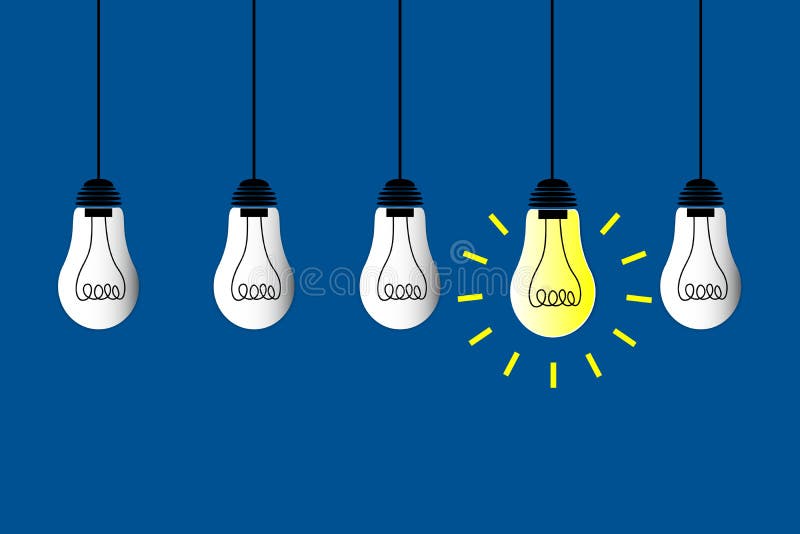 Lamp in Think Different Concept Stock Illustration - Illustration of ...