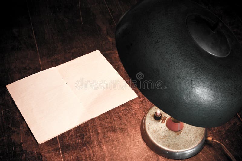 Lamp and blank paper stock photo. Image of background - 22822280