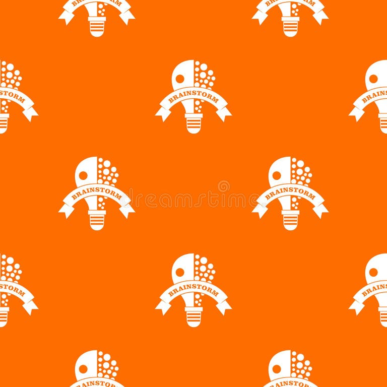 Lamp Brain Storm Pattern Vector Orange Stock Vector - Illustration of ...