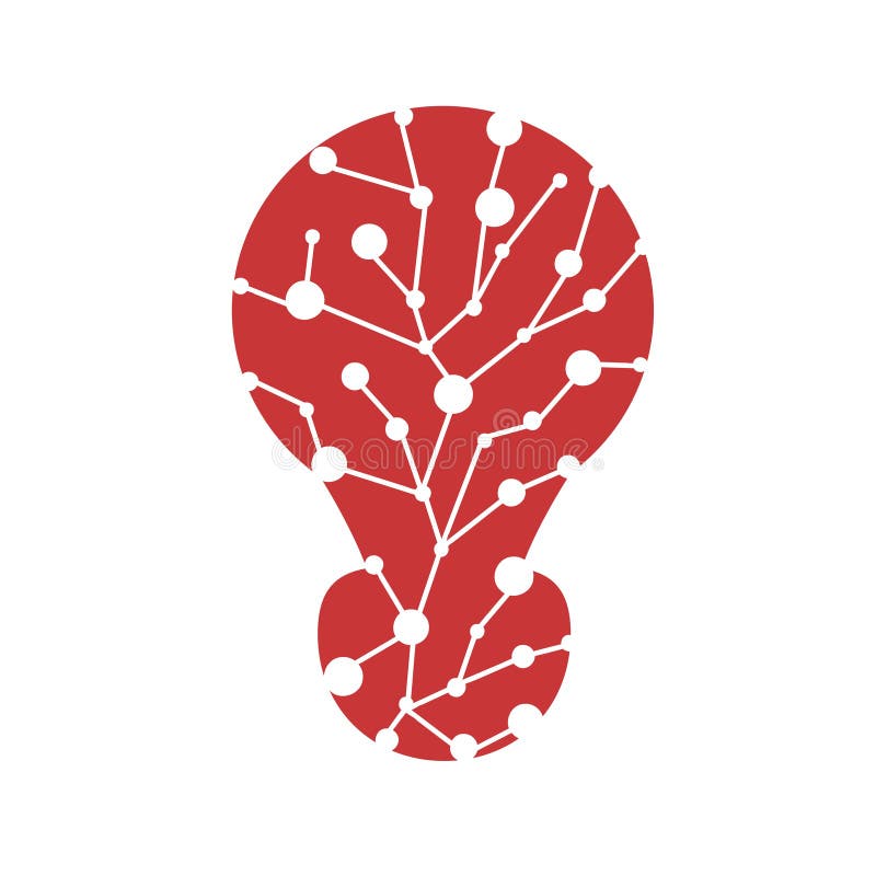 Lamp Bulb Low Poly Design with Connecting Dots, Stars. Internet ...