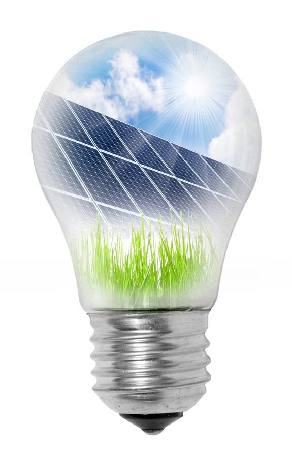 Lamp Bulb with Solar Panels. Stock Illustration - Illustration of ...