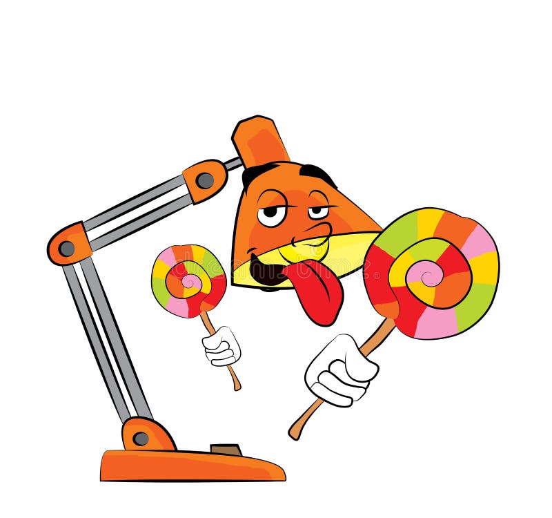 Sad lamp cartoon stock illustration. Illustration of symbol - 49312185