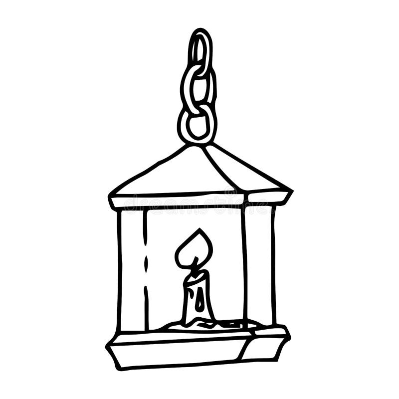 Lamp on the Chain. Lamp with a Candle. Vector Illustration Stock Vector ...