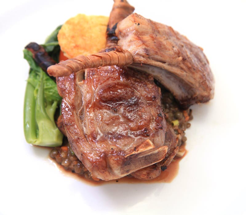 Lamp chop stock image. Image of catering, grilled, close - 19773535