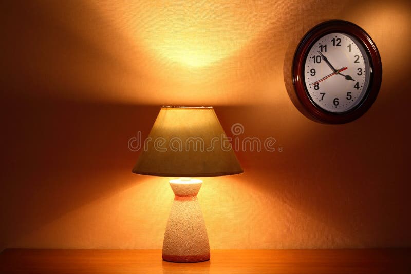 Lamp and Clock stock photo. Image of interior, lamp, table - 19581026