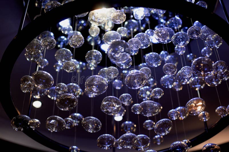 Lamp. Cold Light. Interesting Form.the Decor of the Room Stock Image ...