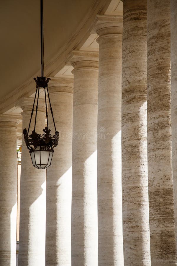 Lamp and Columns at Saint Peters Stock Photo - Image of italy, roman ...