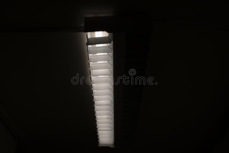 Lamp in Dark. Light on Ceiling Stock Photo - Image of glass, bulb ...