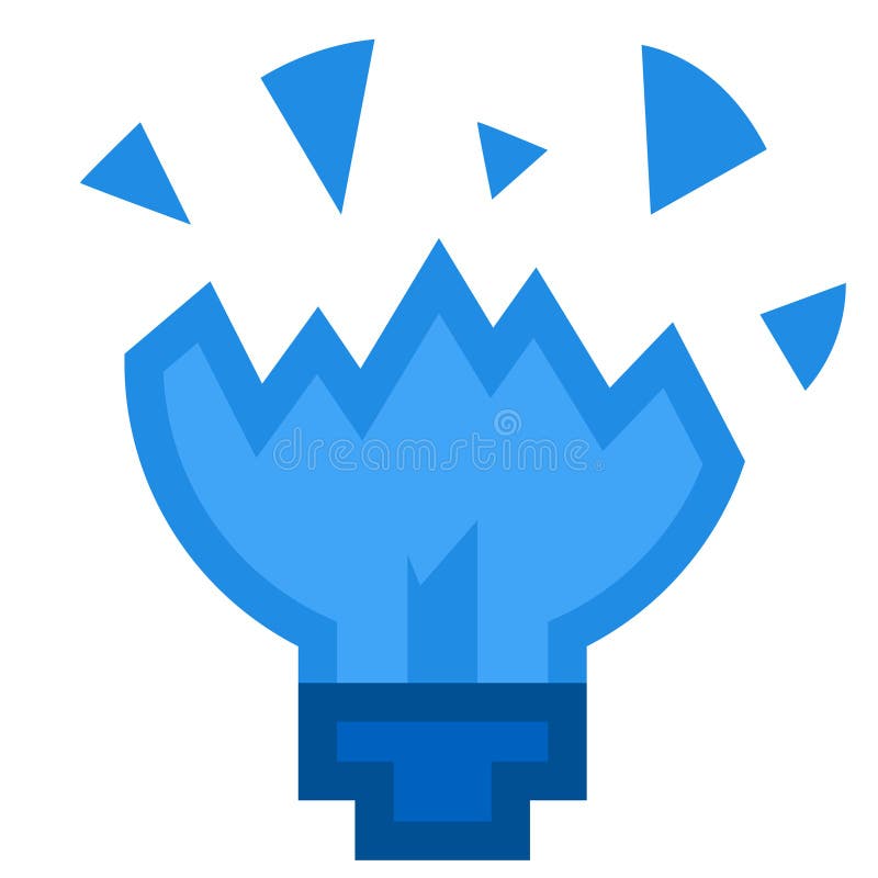 Lamp Destroy Icon Lightbulb Explode Metaphor Stock Vector ...