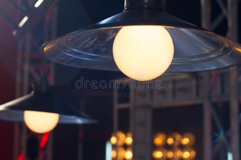 Lamp with dirty lampshade stock photo. Image of glow - 65480776