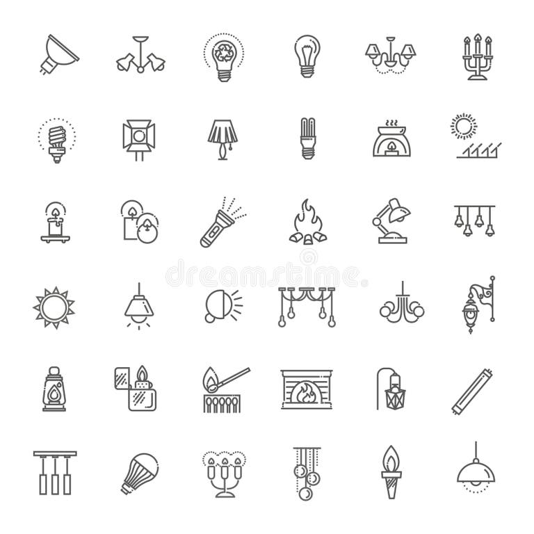 Lamp Icon Set Stock Illustrations – 142,197 Lamp Icon Set Stock ...