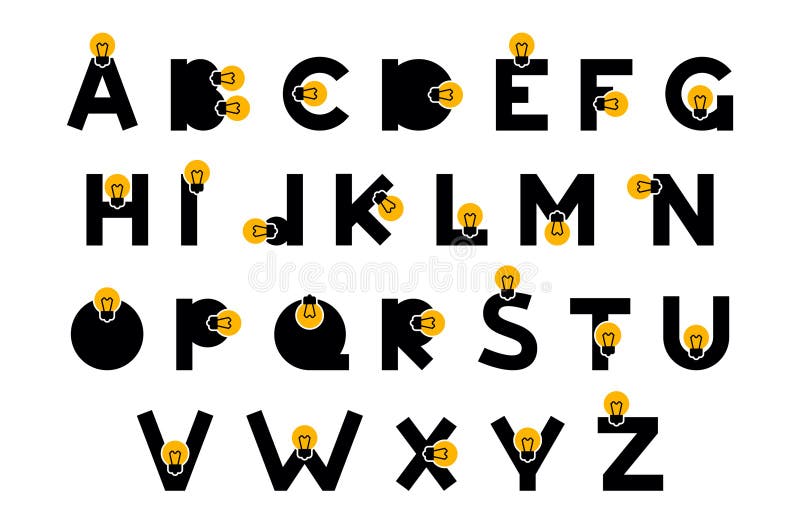 Lamp Font Vector Illustration Stock Vector - Illustration of font ...