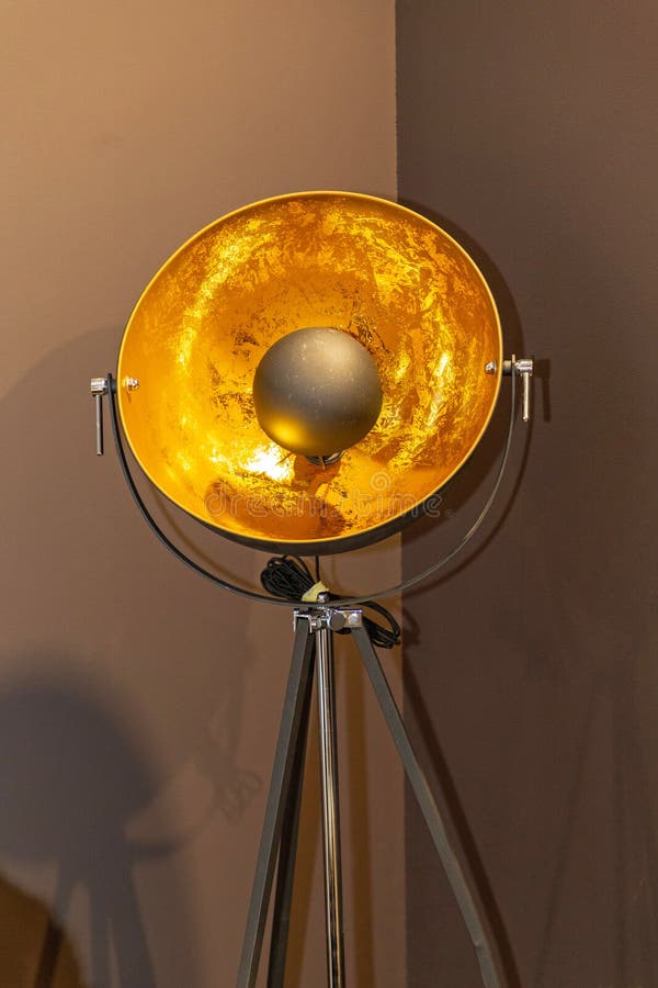 Lamp Gold Reflector stock image. Image of golden, bulb - 199673501