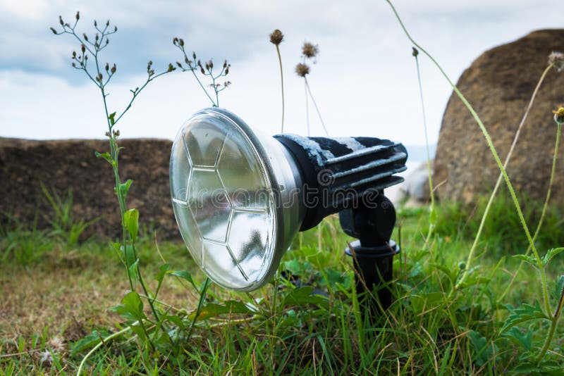 Lamp on the grass stock photo. Image of glass, green - 42589952
