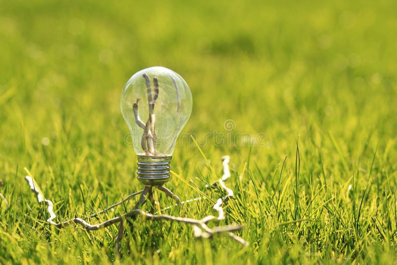 Lamp on the green grass stock image. Image of concepts - 27120869