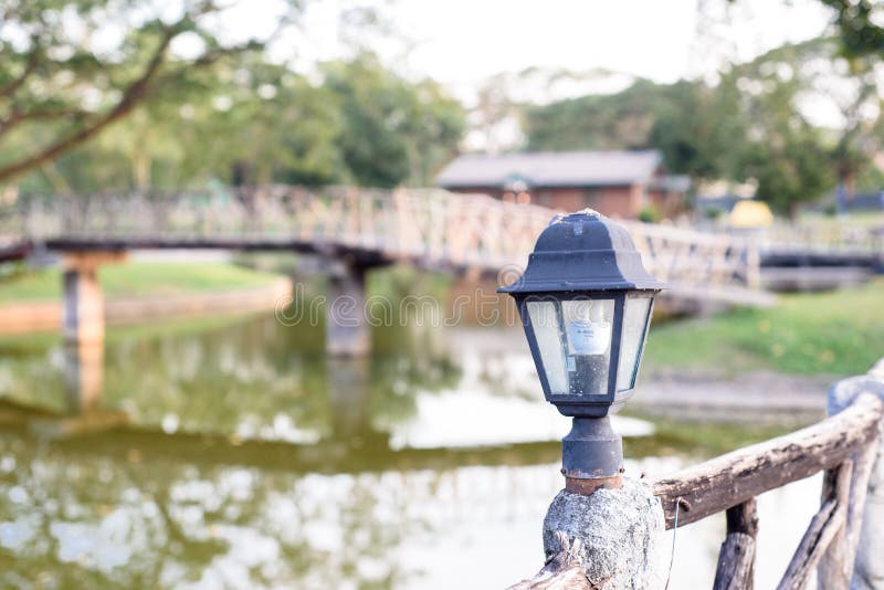 Lamp at the guide post stock image. Image of resort, park - 71974373