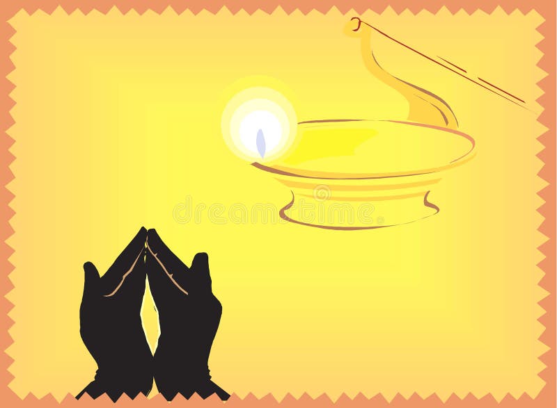 Lamp Hanged in Rode and Hands Stock Vector - Illustration of wishes ...