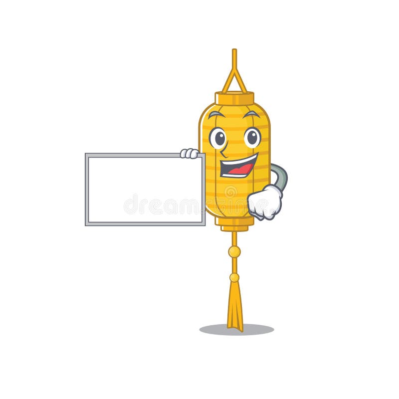 Lamp Hanging with Board Cartoon Character Design Style Stock Vector ...