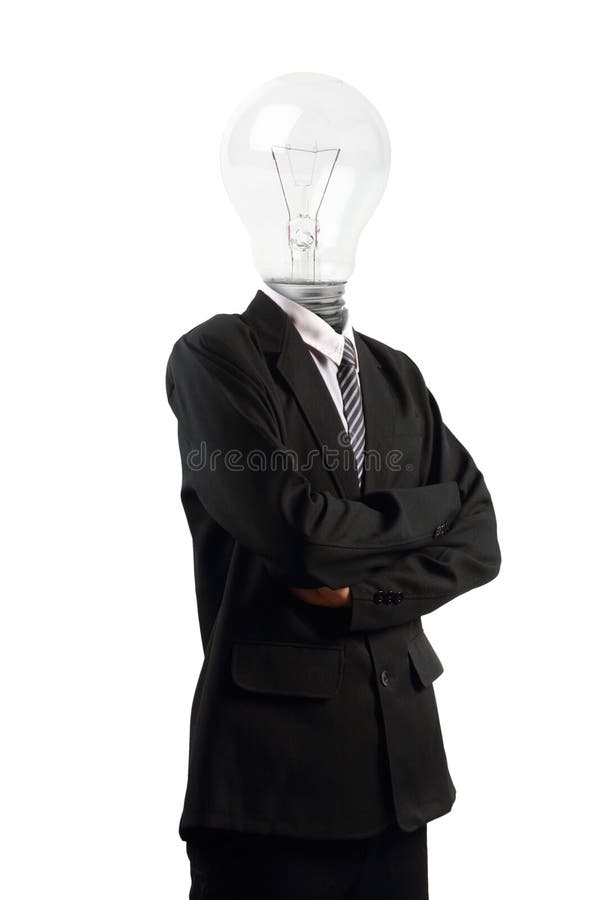 Lamp head businessman stock photo. Image of design, energy - 31951982