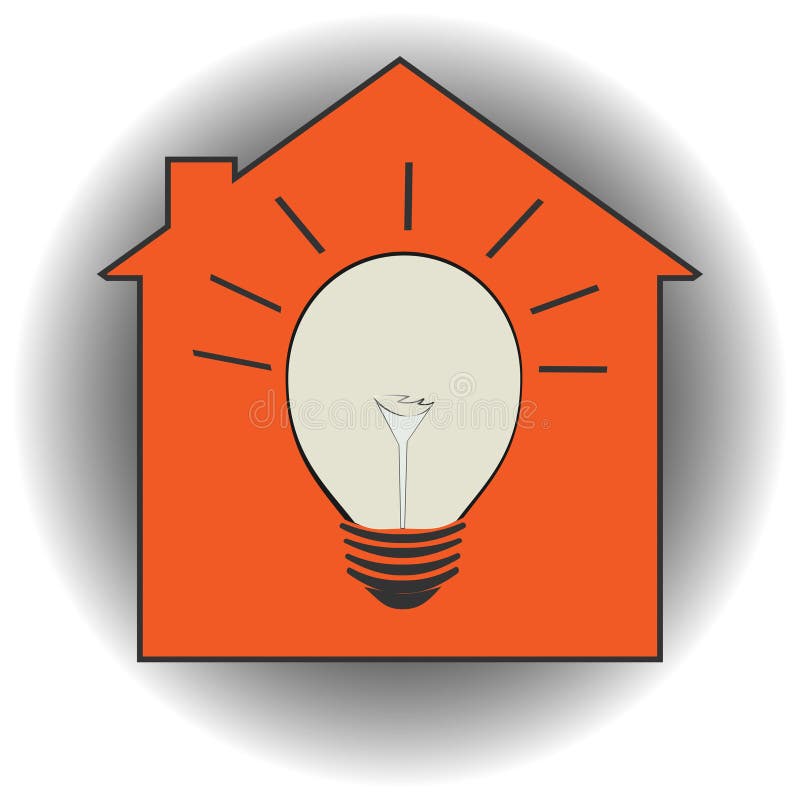 Lamp and House. Electrical Communication. Lighting of Residential ...