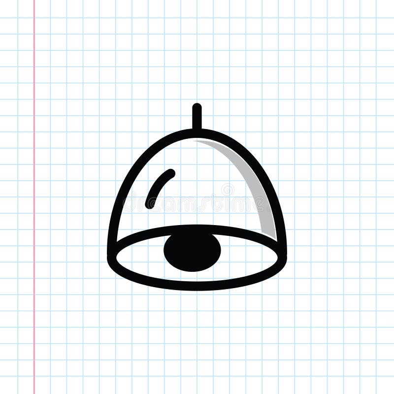 Hand Drawn Pendant Ceiling Lamp Icon. Stock Vector - Illustration of ...