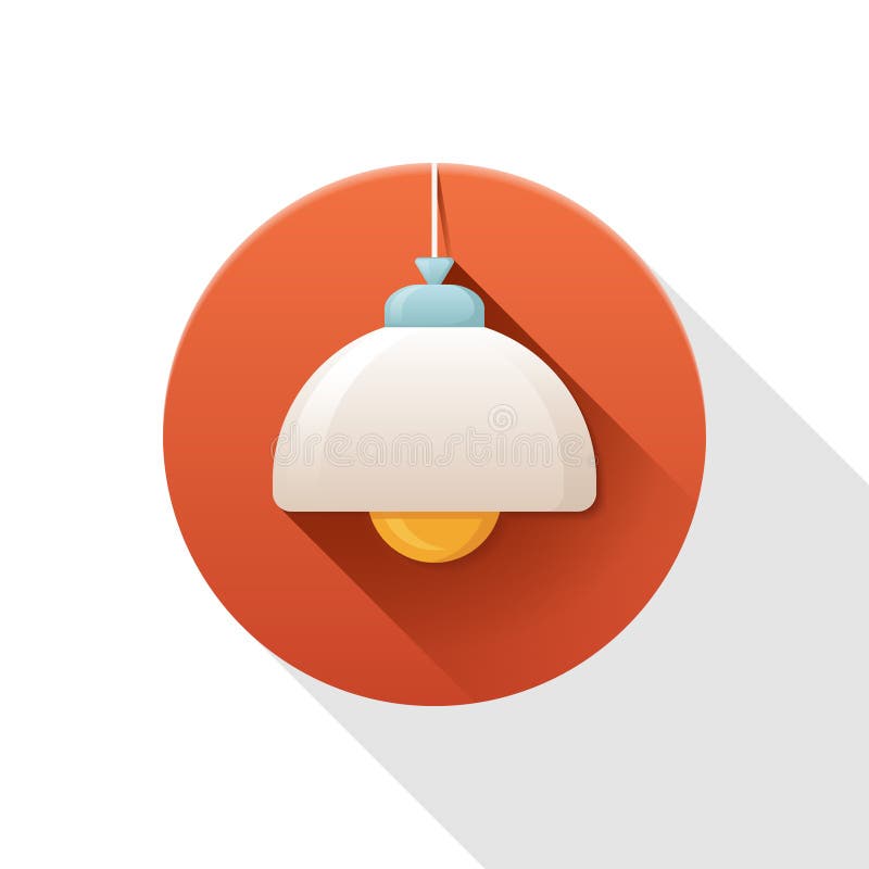 Lamp icon flat design. stock illustration. Illustration of decoration ...