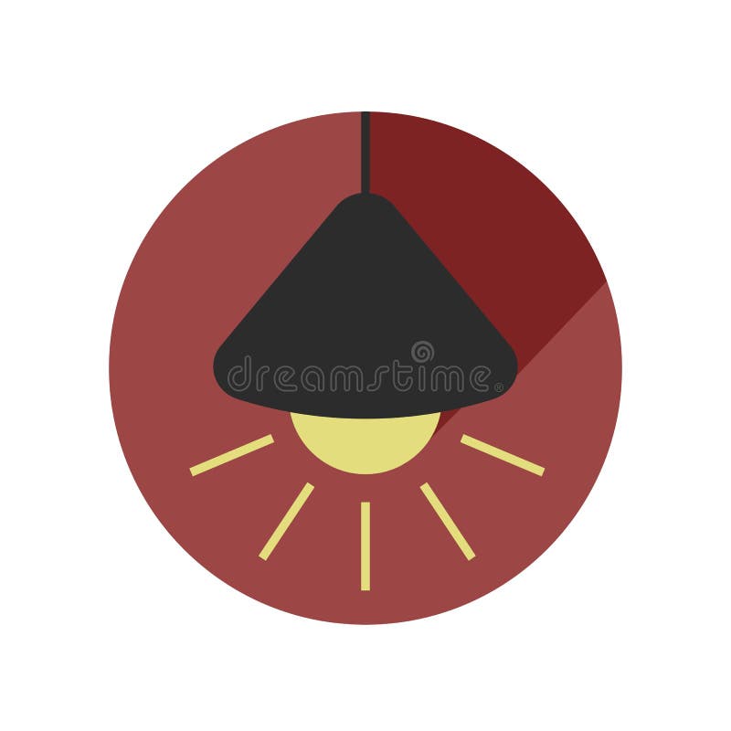 Lamp Icon with Long Shadow stock vector. Illustration of creative ...